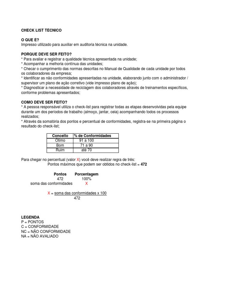 Check lIST cOZINHA | PDF | Geladeira | Embalagem e Rotulagem