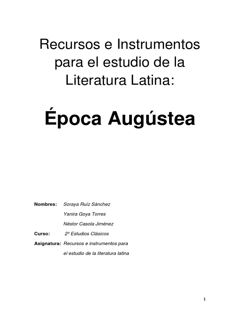 Epoca Augusta | PDF | Horacio | Ovidio