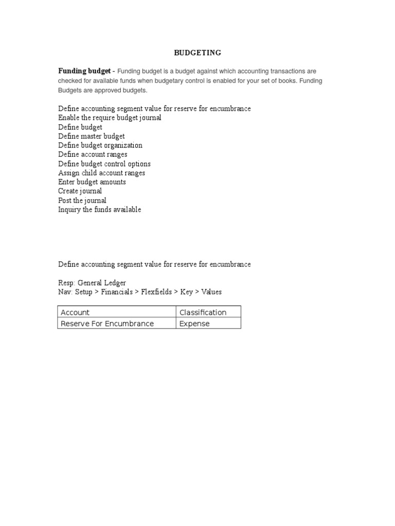 Oracle General Ledger Budgeting | PDF | Computing | Software