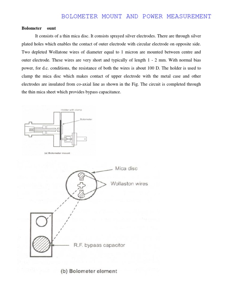 Bolometer Diagram and Power Measurement | PDF | Amplifier | Electrical ...