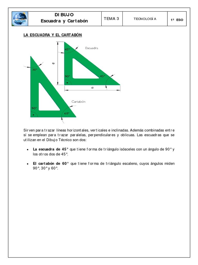 Ficha Escuadra y Cartabon | PDF