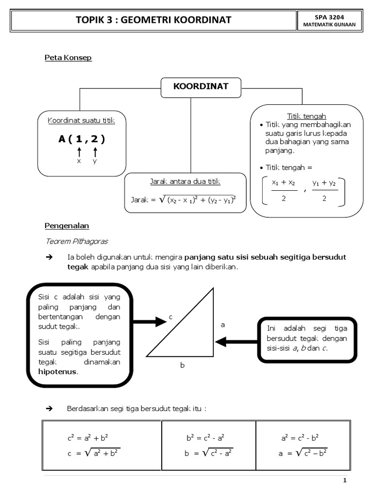 TOPIK 3-Geometri Koordinat (Satah Cartesan) | PDF