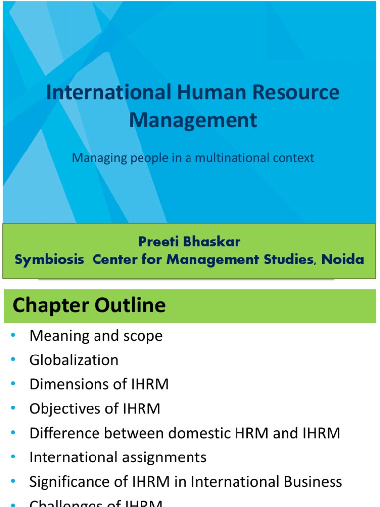 Chapter - 1 Introduction To Ihrm | PDF | Human Resource Management ...