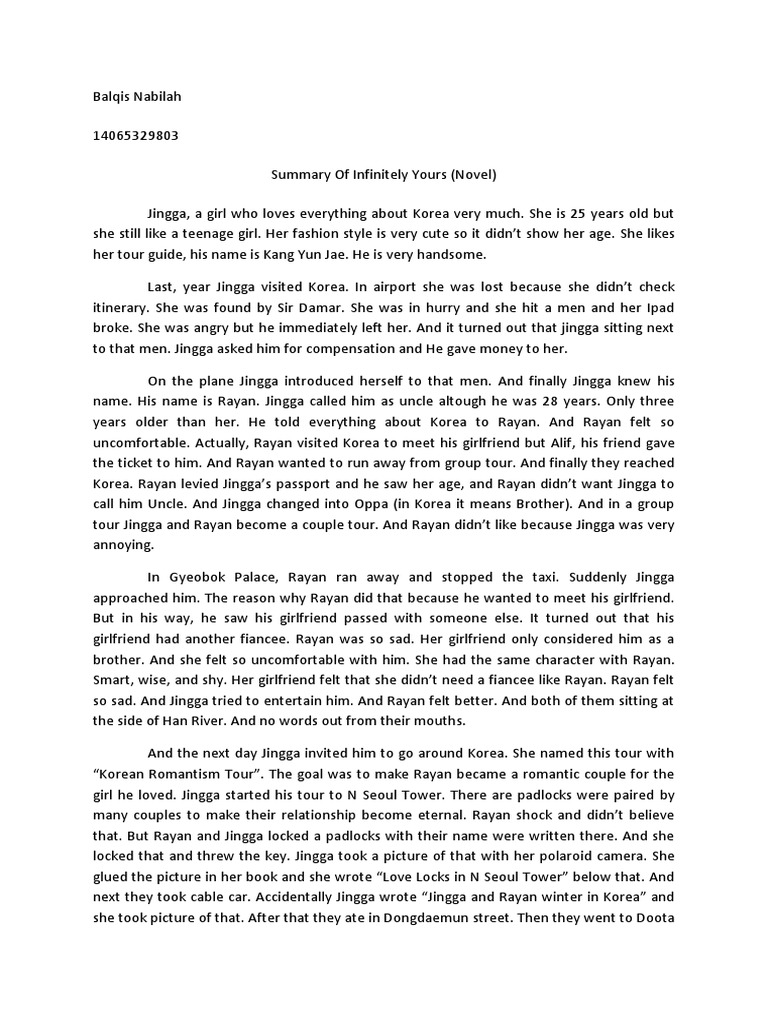 Summary of "Infinitely Yours" Novel | PDF | Poetry