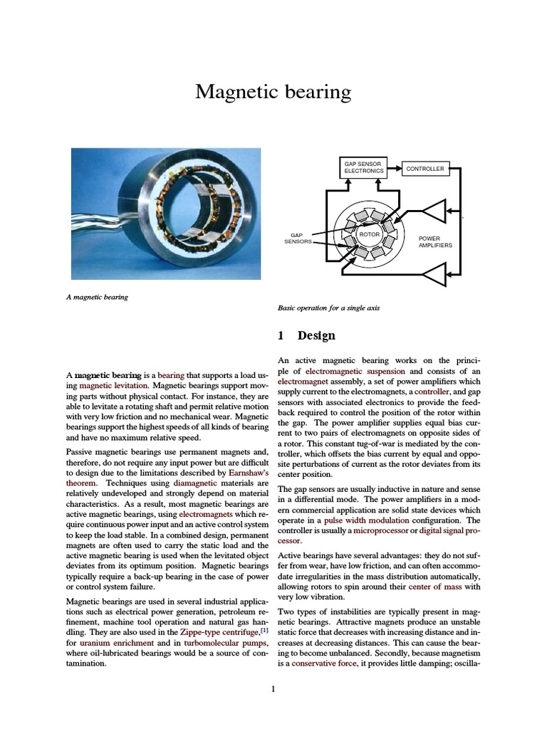 Magnetic Bearing | PDF | Physics | Force