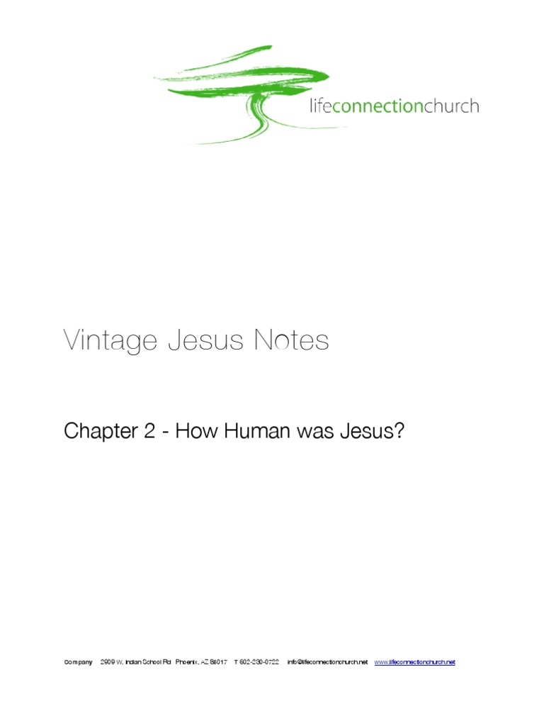 Vintage Jesus Notes: Chapter 2 - How Human Was Jesus? | PDF | Gospel Of ...
