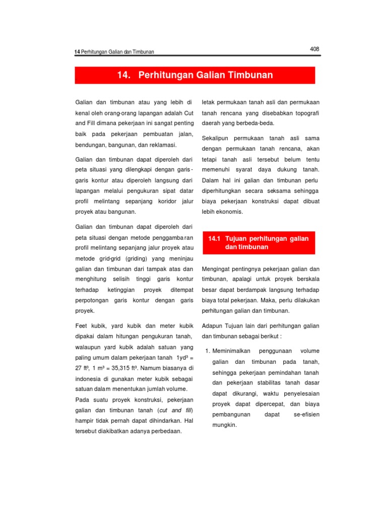 Perhitungan Galian Dan Timbunan | PDF