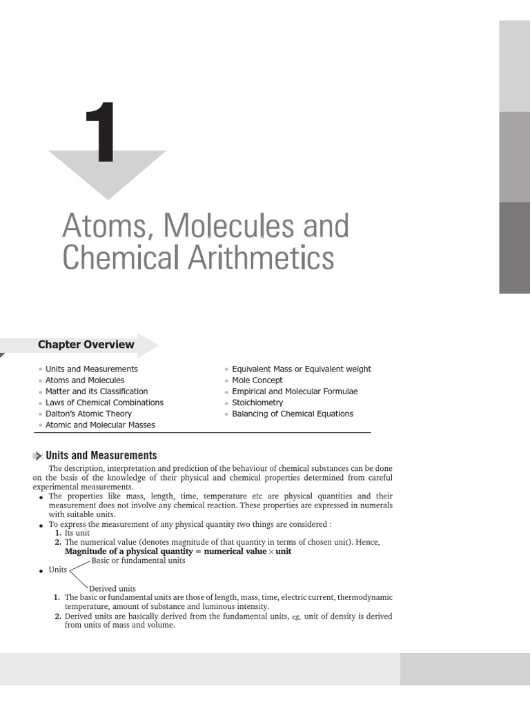 Atoms and Molecules | PDF | Stoichiometry | Mole (Unit)