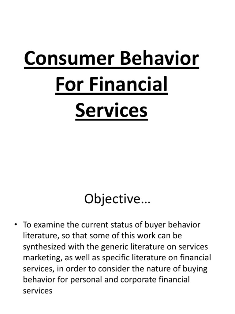 Consumer Behaviour For Financial Services | PDF | Conceptual Model ...