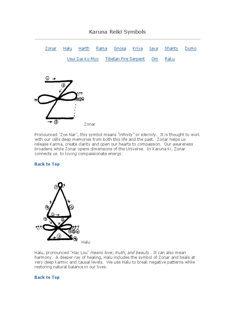 Karuna Reiki Symbols and Meanings | PDF