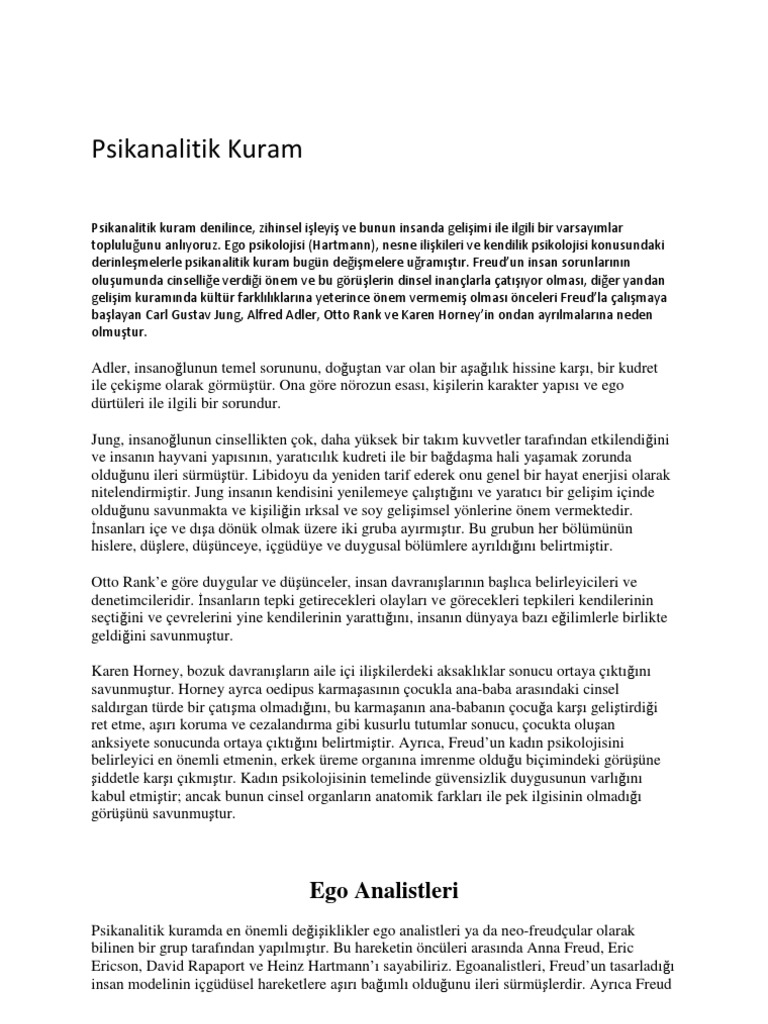 Psikanalitik Kuram | PDF