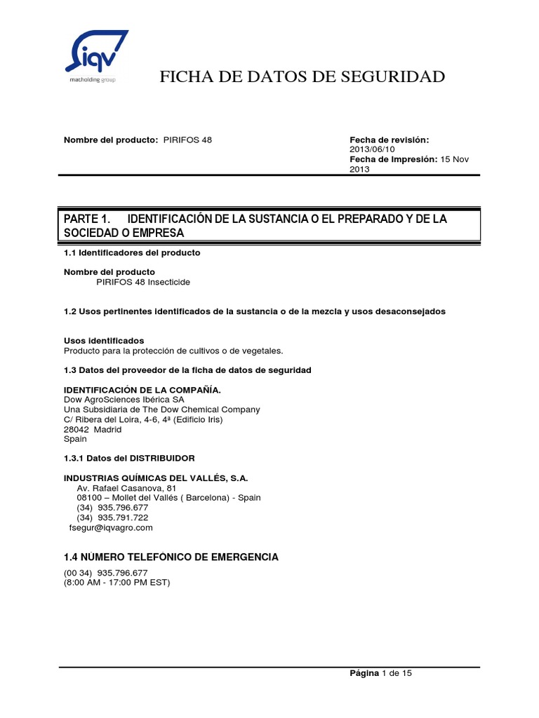 Pirifos 48 | PDF | Toxicidad | Agua