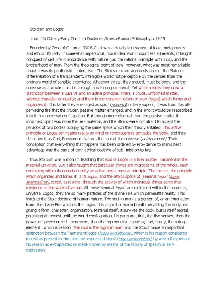 Stoicism and Logos | Download Free PDF | Stoicism | Logos