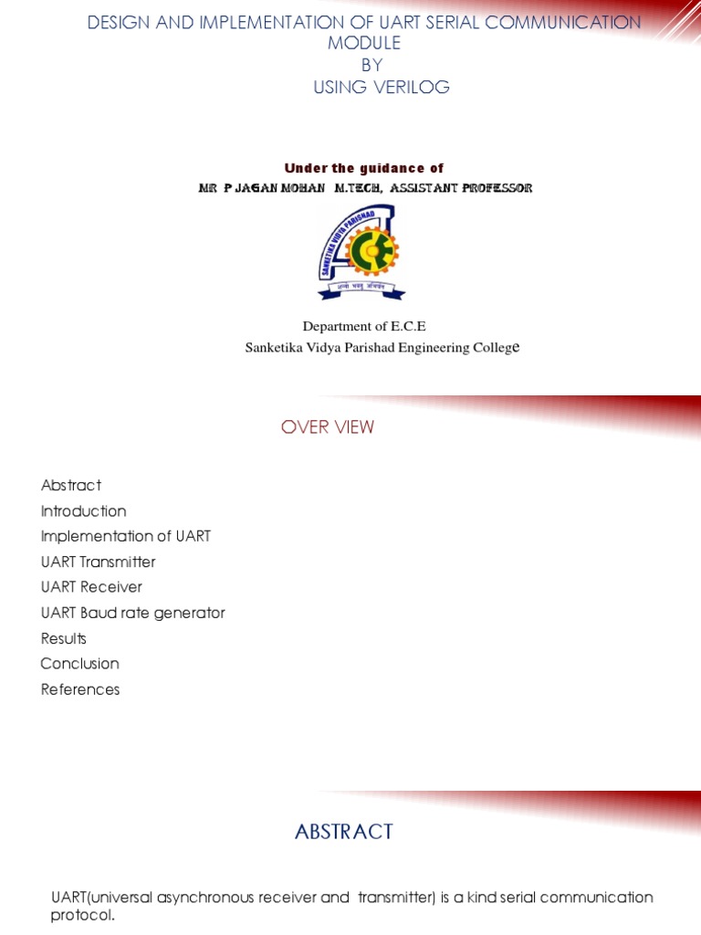 Design and Implementation of Uart Serial Communication | PDF | Data ...