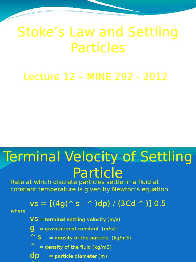Stokes Law Presentation | Reynolds Number | Viscosity
