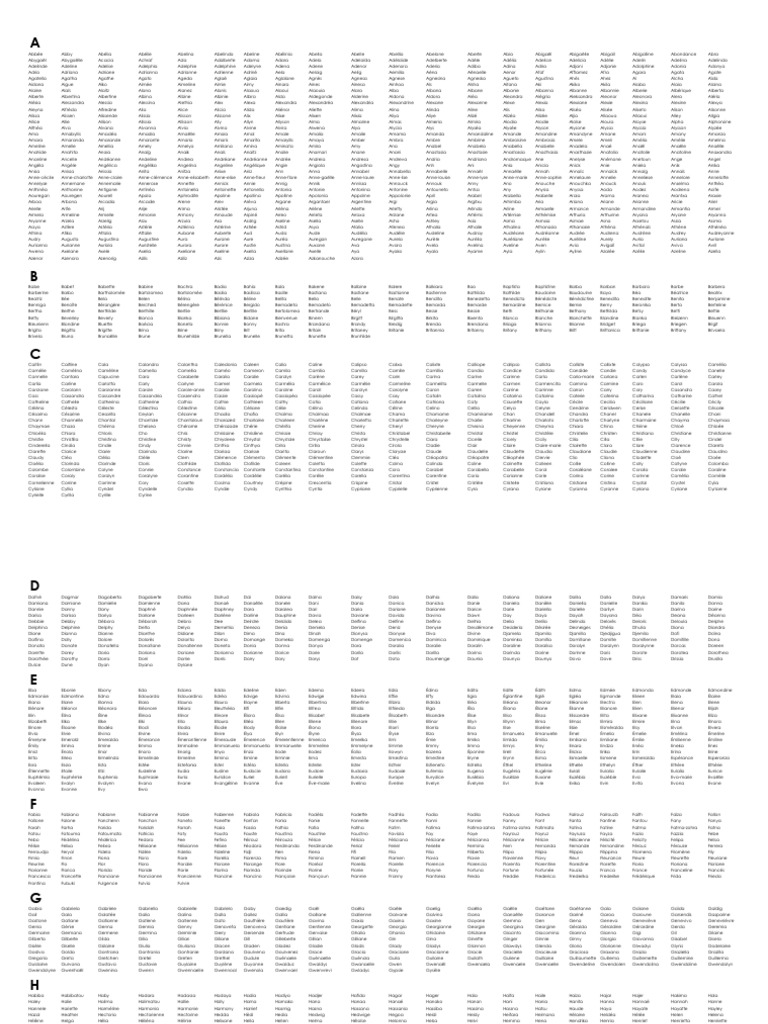 Liste de prénoms de filles PDF | PDF | La nature