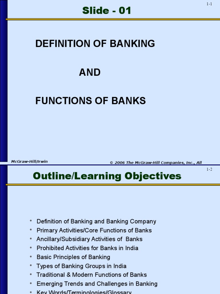 Slide 1 - Definition and Functions of Banking | PDF | Financial Markets ...