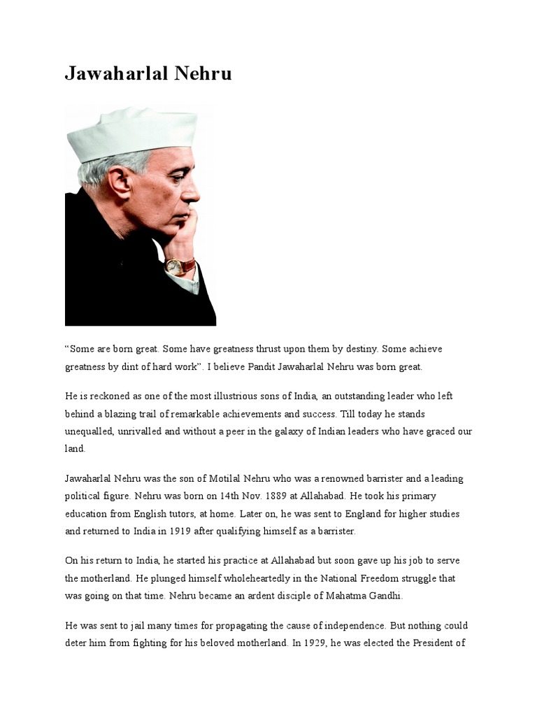 Jawaharlal Nehru | PDF | Jawaharlal Nehru | Indian Independence Movement
