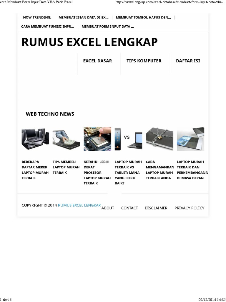 Cara Membuat Form Input Data VBA Pada Excel PDF | PDF