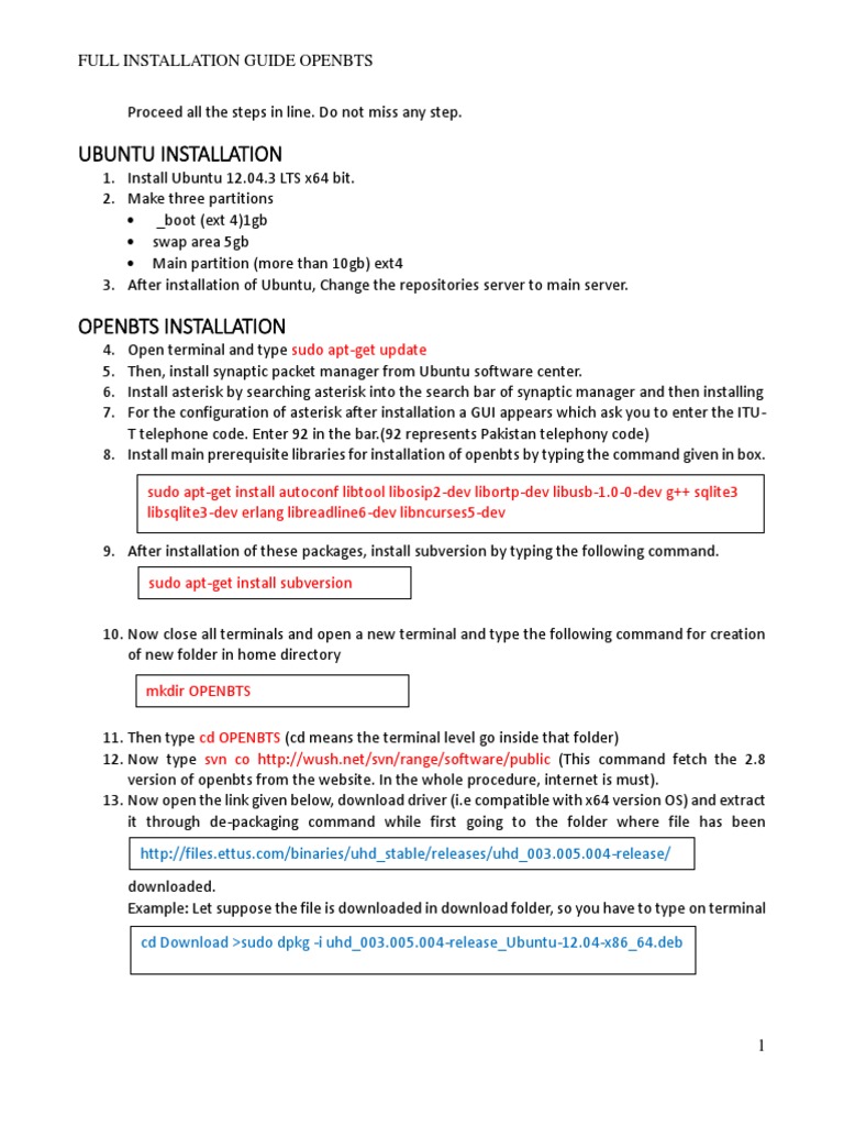 Installation Guide For OpenBTS | Download Free PDF | Installation ...