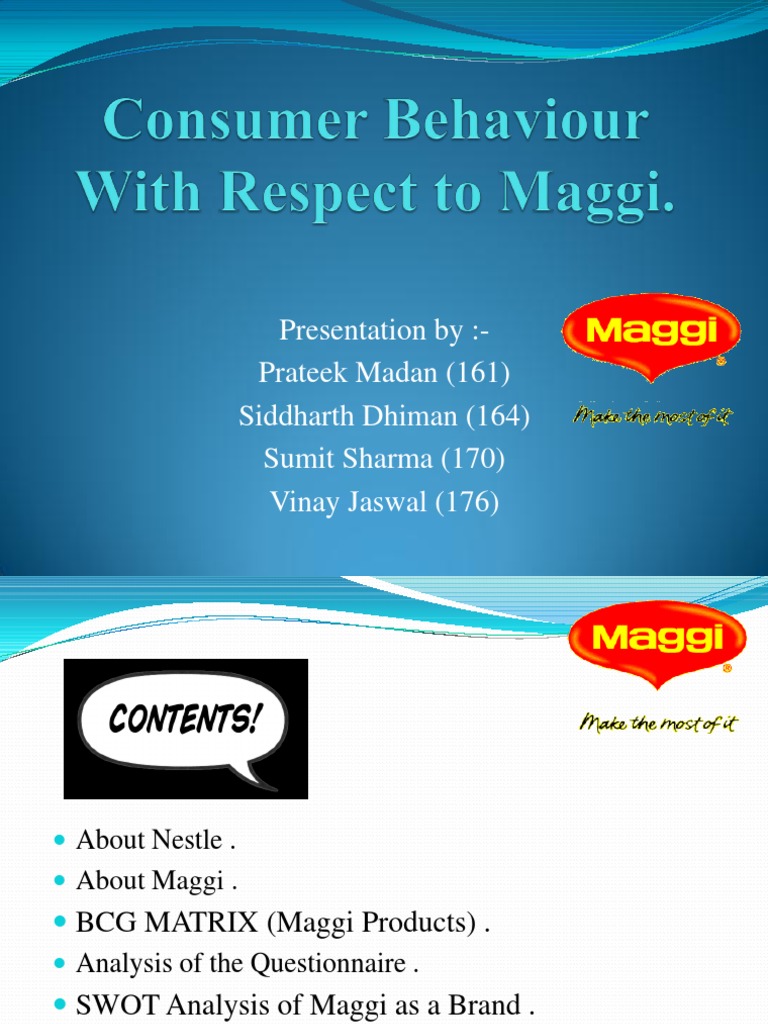 Maggi Consumer Behaviour | PDF | Brand | Foods