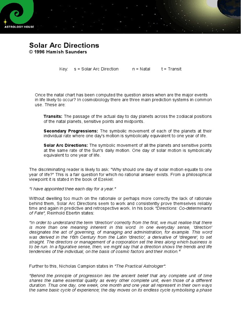 Solar Arc-2 | PDF | Esoteric Cosmology | Astrology