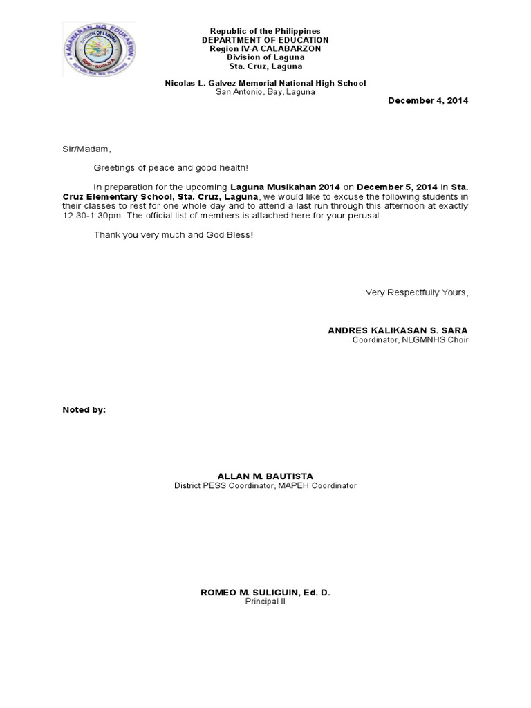 Voice Rest Letter | PDF