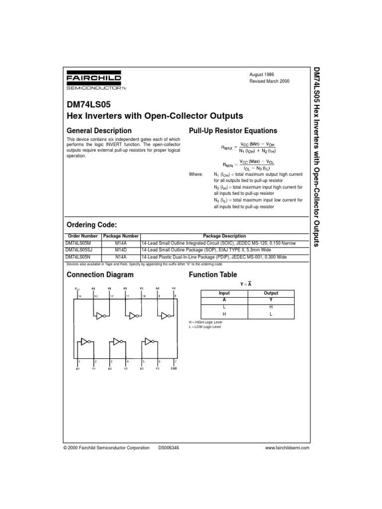 74LS05 | PDF | Electronic Engineering | Computer Engineering