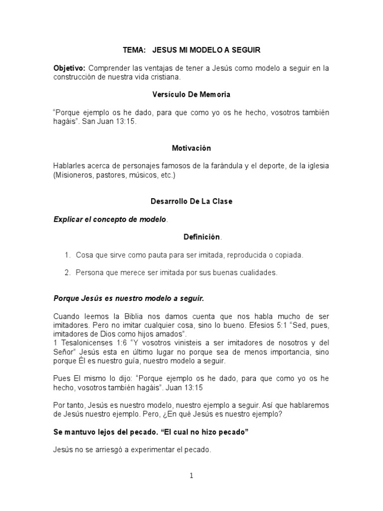 Jesus Mi Modelo A Seguir | PDF | Juan el apóstol | Pecado
