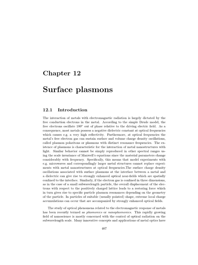 Surface Plasmon Dielectric Function Versus Wavelength Pdf Surface