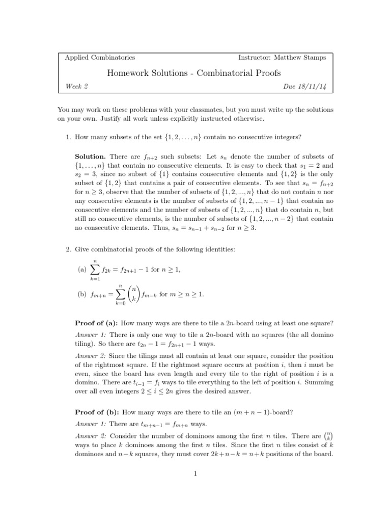 Solution 23432 | PDF | Combinatorics | Discrete Mathematics