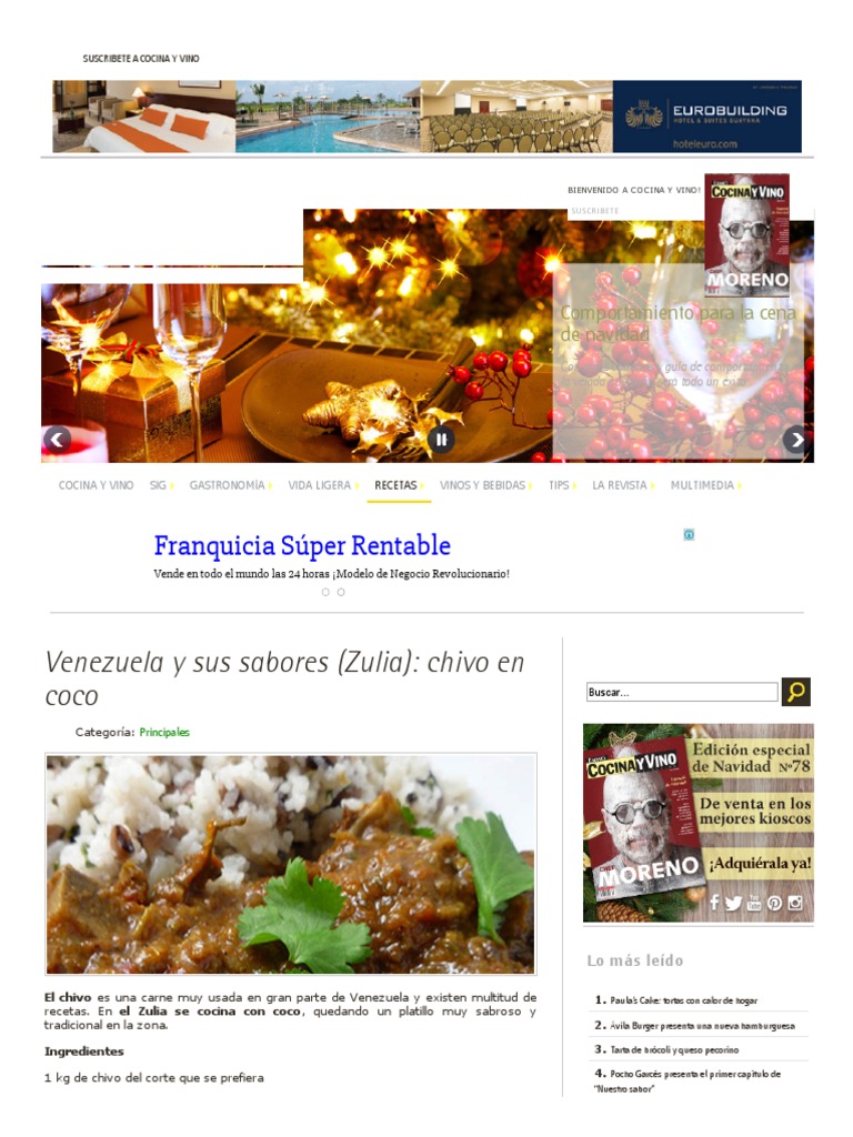 Venezuela y Sus Sabores (Zulia) - Chivo en Coco - Cocina y Vino | PDF ...
