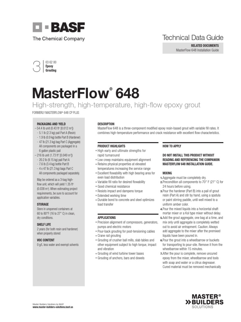 Basf Masterflow 648 Tds | PDF