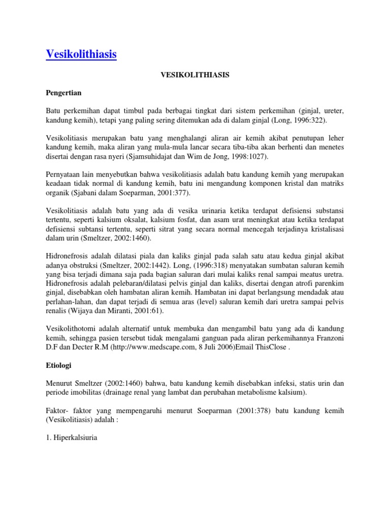 Vesikolithiasis 1 | PDF