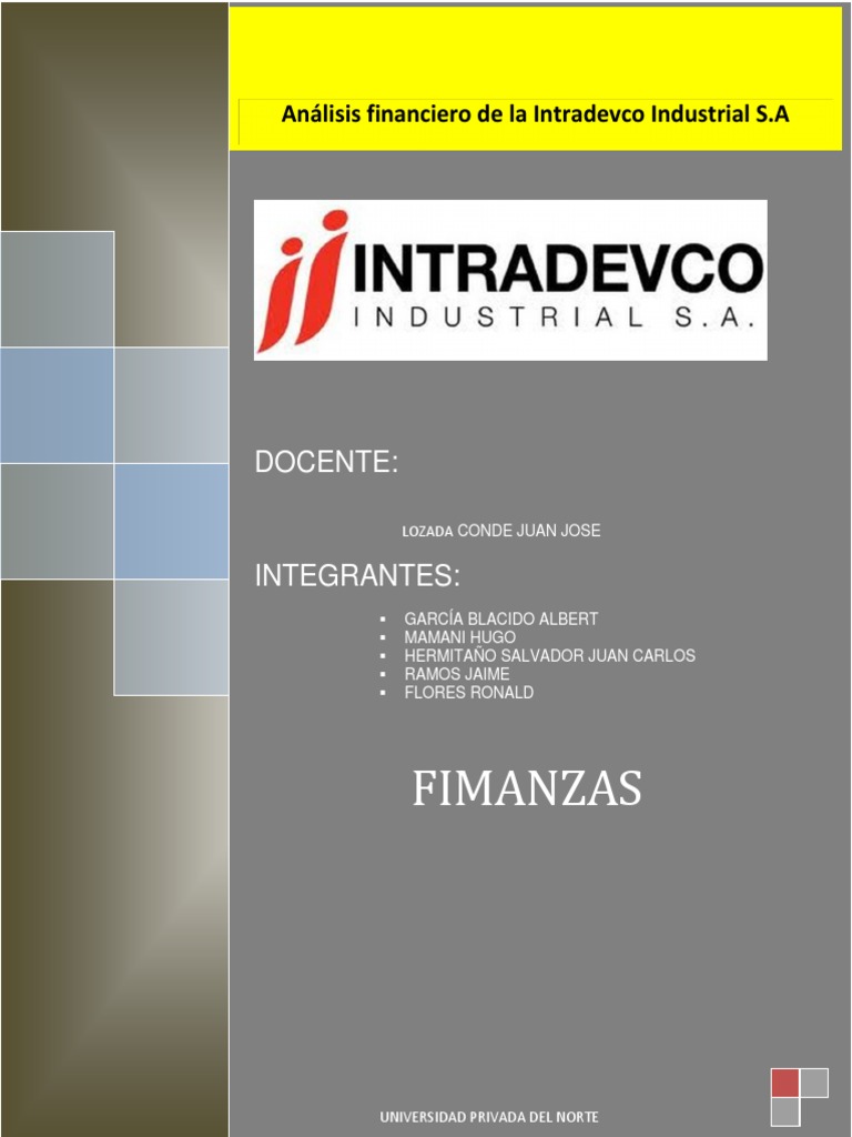 Intradevco Finanzas | PDF | Compartir (Finanzas) | Business