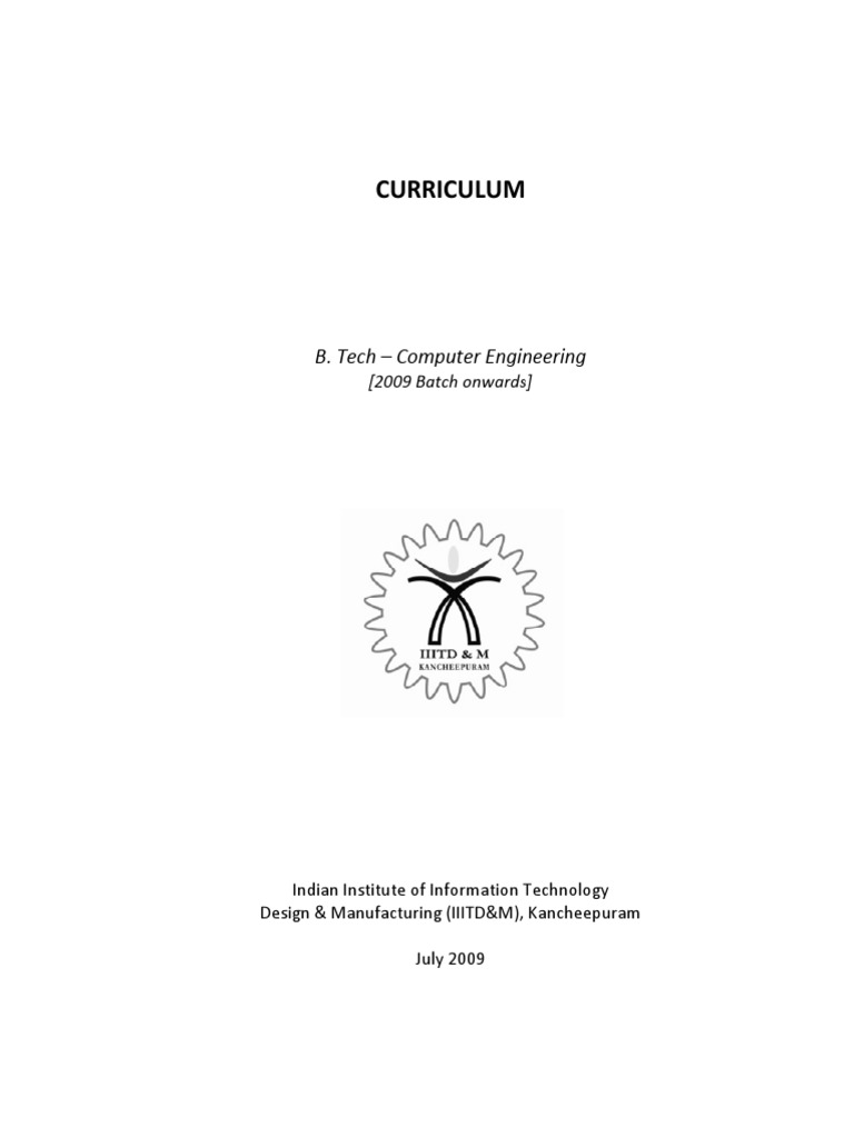 B.Tech Computer Engineering Curriculum | PDF