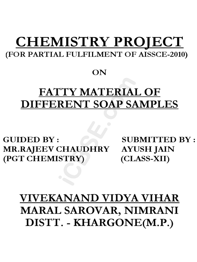 Fatty Material of Diff Soap Samples | PDF | Soap | Sodium Chloride