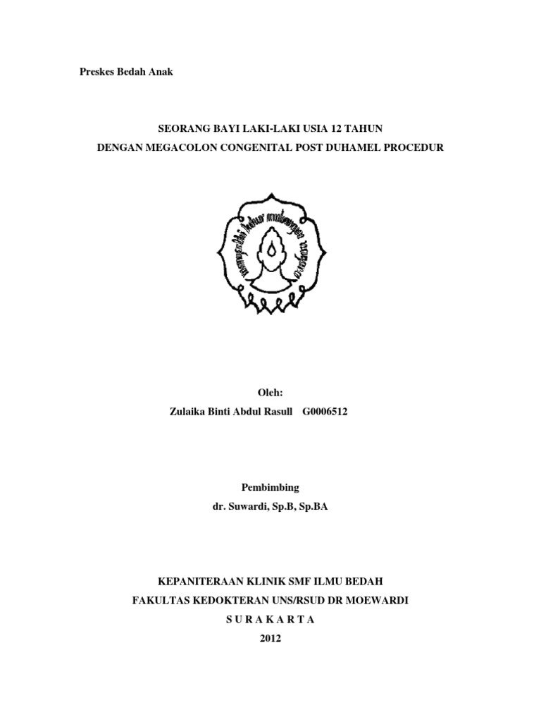 Megacolon Congenital Post Duhamel Procedure | PDF