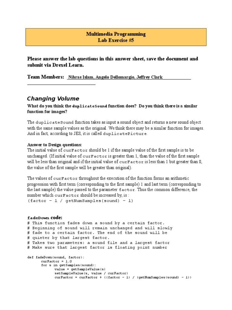 Lab5 AnswerSheet | PDF | Areas Of Computer Science | Computer Programming