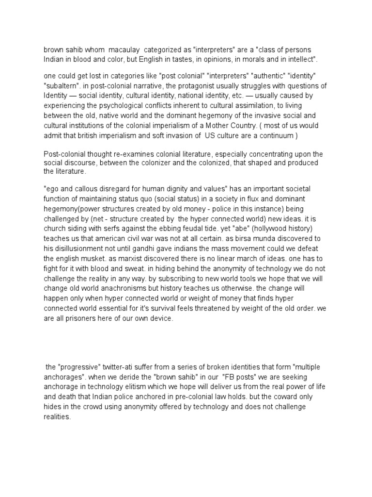 Brown Sahib | PDF | Postcolonialism | Colonialism