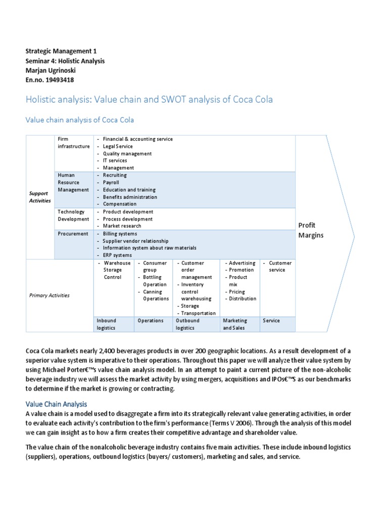 Holistic Analysis | PDF | Value Chain | Coca Cola