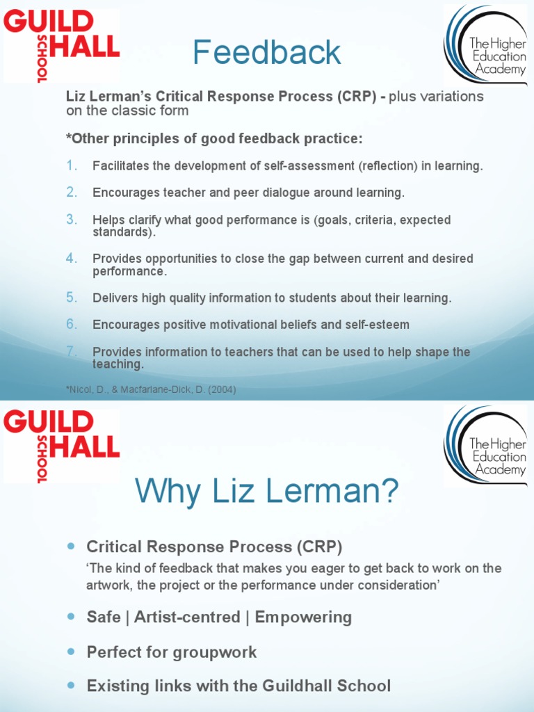 Critical Response Process Summary | Epistemology | Learning