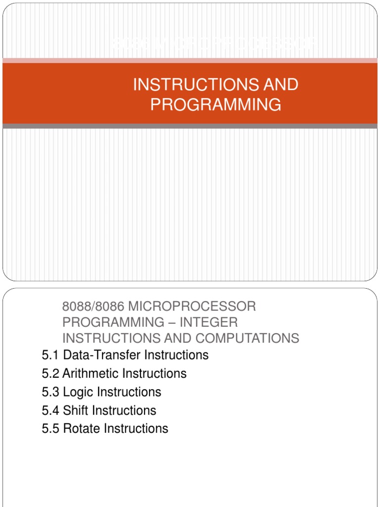 8086 Instructions | PDF | Instruction Set | Office Equipment