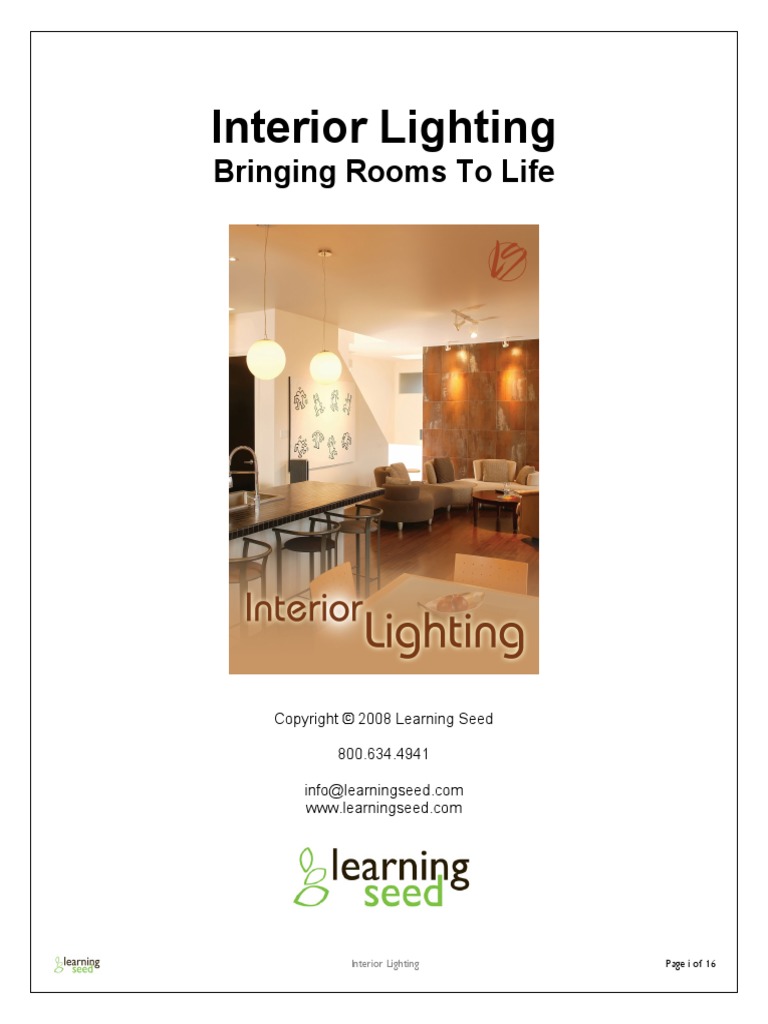 Interior Lighting Guide | PDF | Lighting | Incandescent Light Bulb