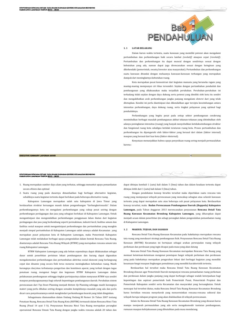 Eksum Rencana RDTR Brondong | PDF