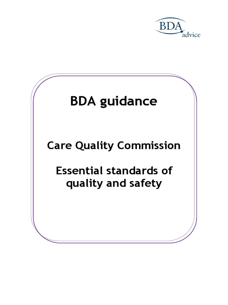 Bda Guidance On CQC Essential Standards of Quality and Safety | PDF ...