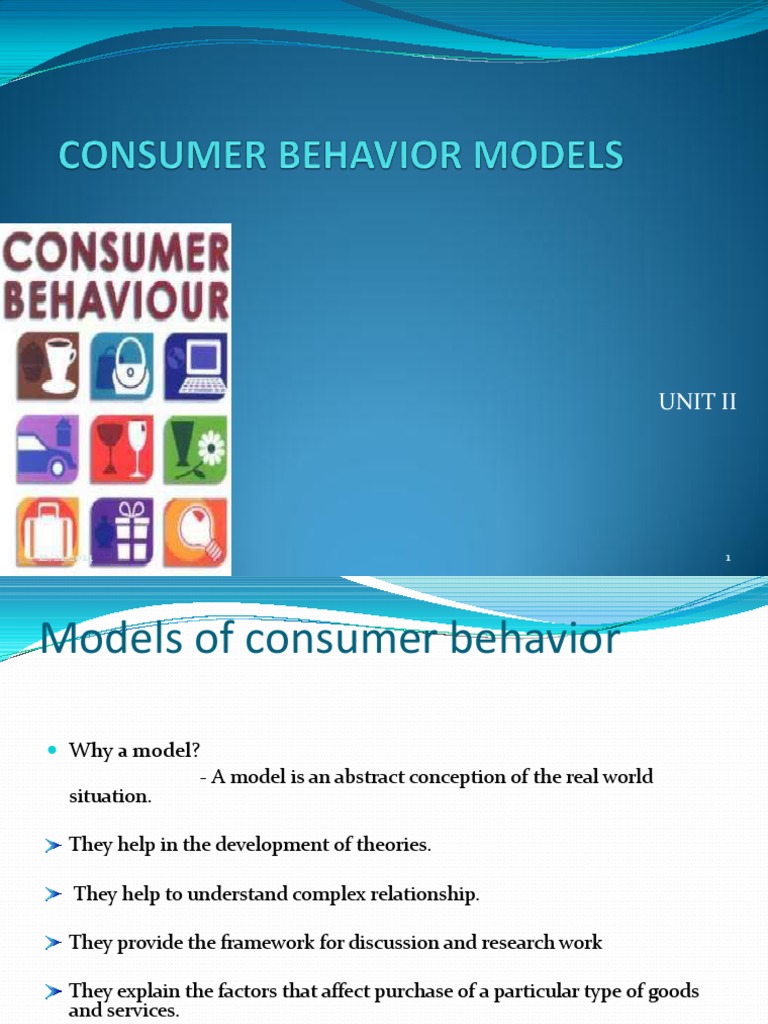 Models of Consumer Behavior: An Analysis of the Howard-Sheth, Engel ...