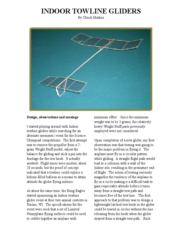 Indoor Towline Glider | Glider (Sailplane) | Gliding | Free 30-day ...