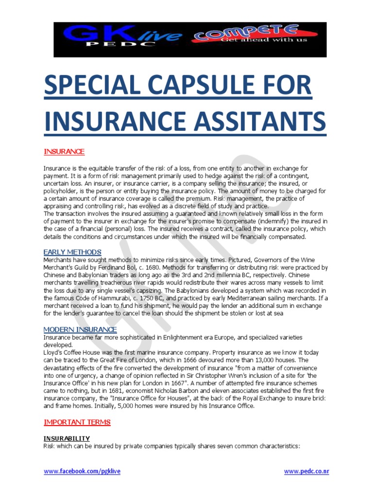 Insurance Asst & Ao - Special Capsule | PDF | Annuity (American ...