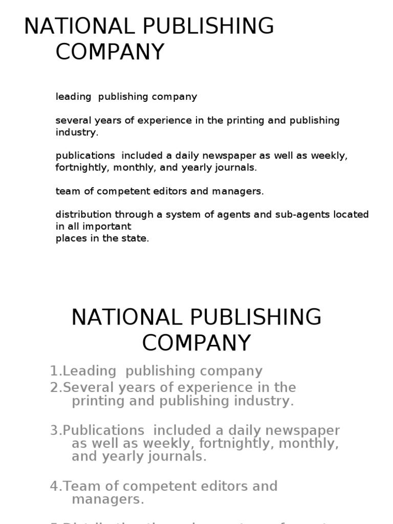 National Publishing Company | Newspapers | Publishing